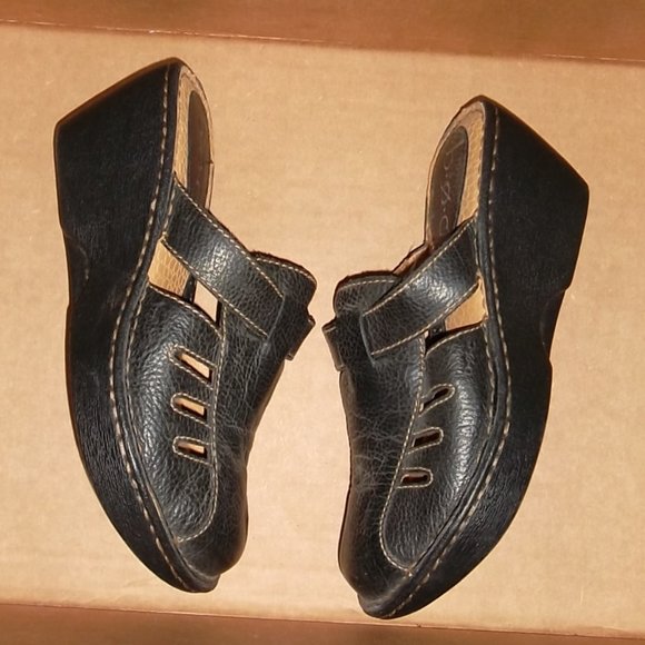 b.o.c. | Shoes | Boc Black Clogs Mules Wedge Platform 275 | Poshmark